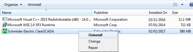 ClearSCADA Installation Guide - Uninstall ClearSCADA - 'Quick ...